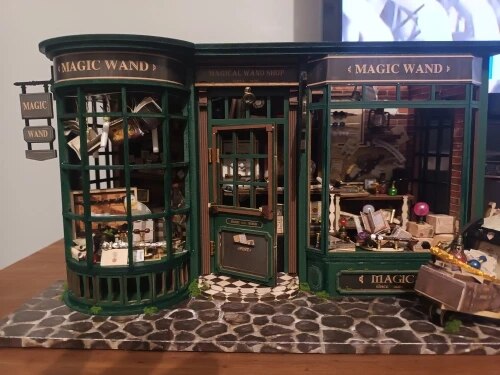 Harry Potter Style Book Nook – 3D Wizard Magic Shop with LED Lights – NookTales