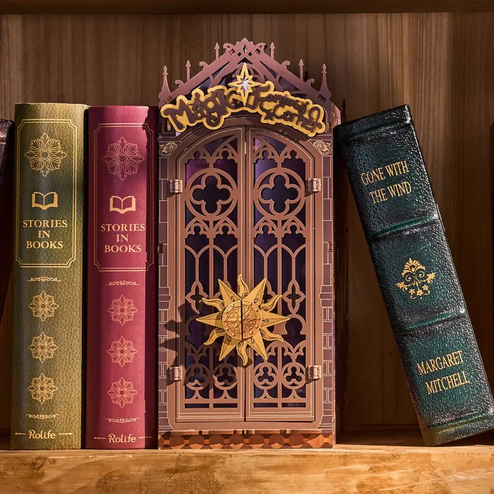 Magic Fantasy Corner DIY Book Nook Kit LED Glowing Bookshelf Insert ...