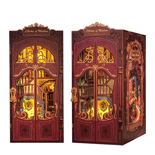 DIY Book Nook Kit – Classic Library Design with LED Lights – NookTales
