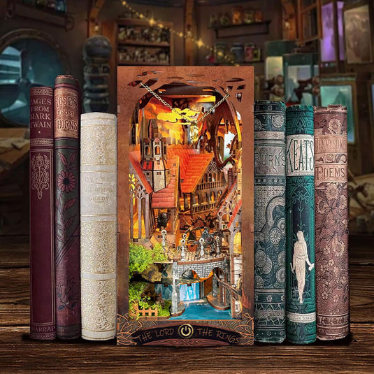 Magic DIY Book Nook Kit | NookTales Fantasy Miniature with Dragon & Castle