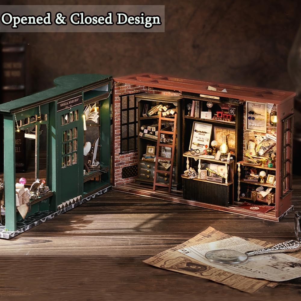 Harry Potter Style Book Nook – 3D Wizard Magic Shop with LED Lights ...