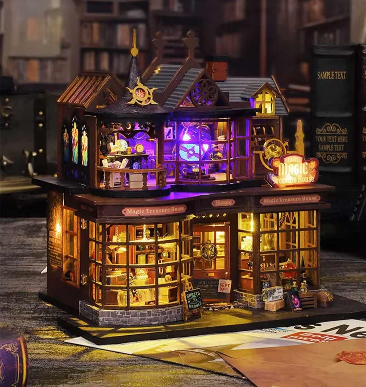 Magic Treasure House Book Nook Kit – Fantasy Miniature by NookTales