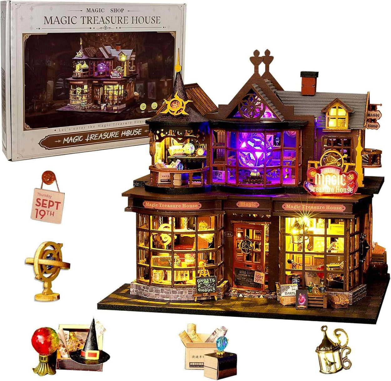 Magic Treasure House Book Nook Kit – Fantasy Miniature by NookTales